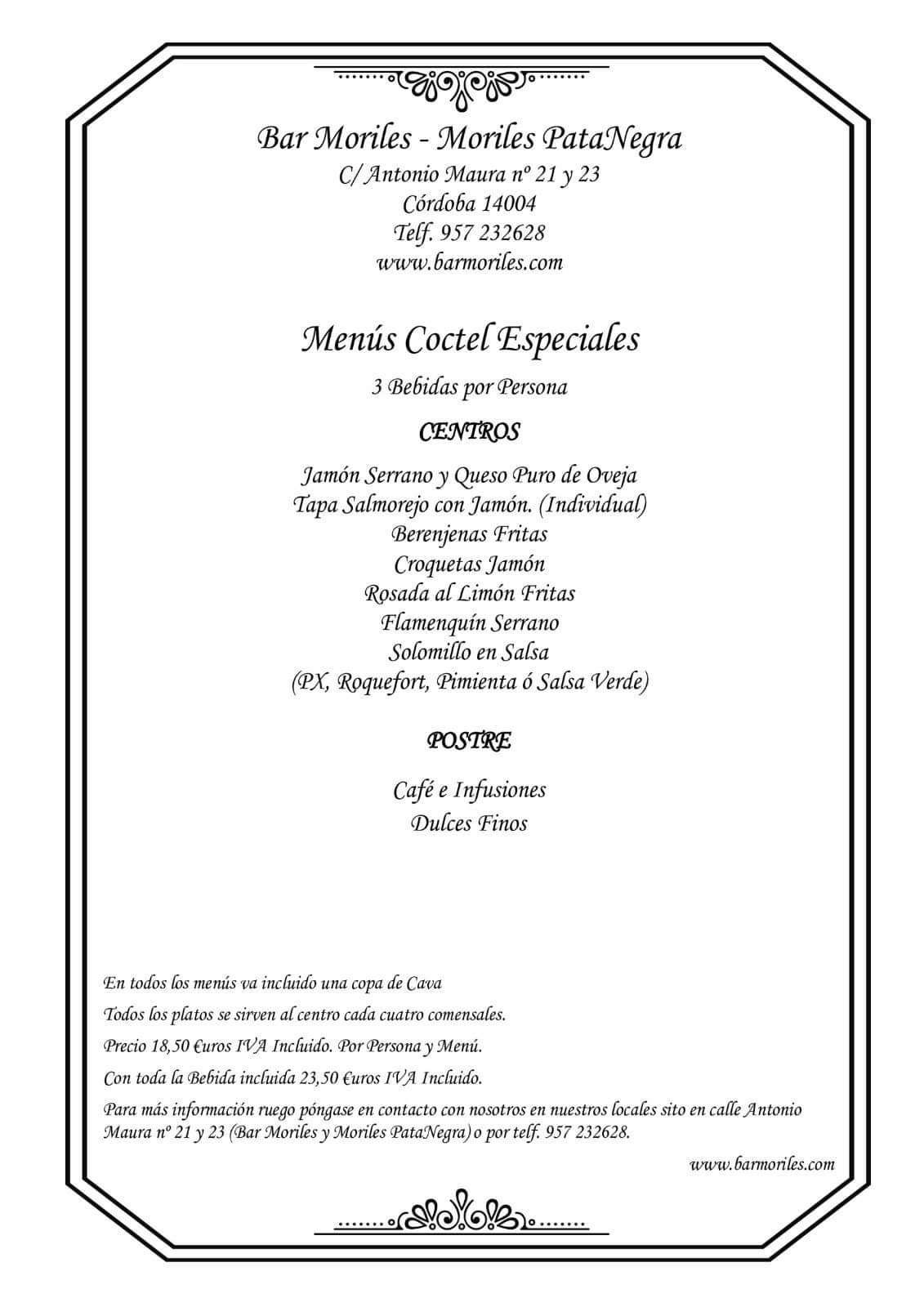 Ven y celebra – Bar Moriles